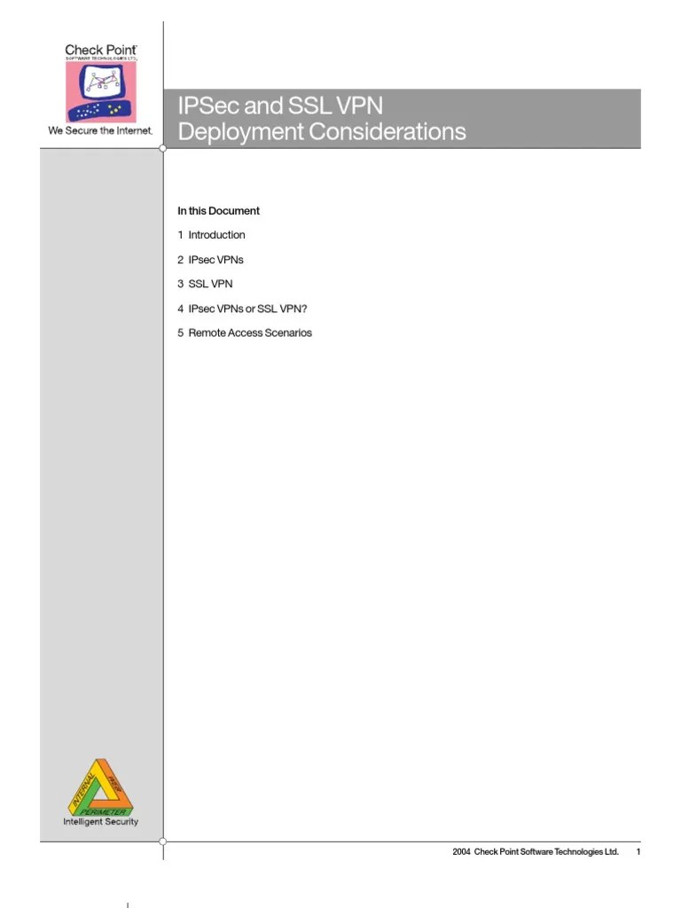 Ipsec And SSL VPN Deployment Considerations: In This Document | PDF ...