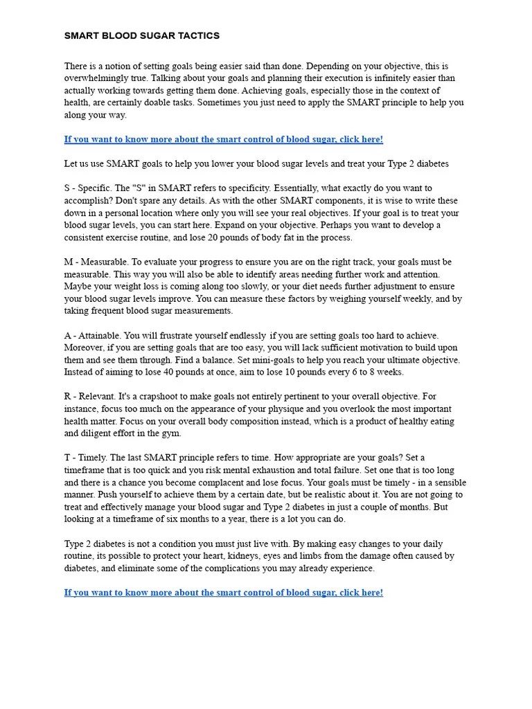 Smart Blood Sugar | PDF | Goal | Weight