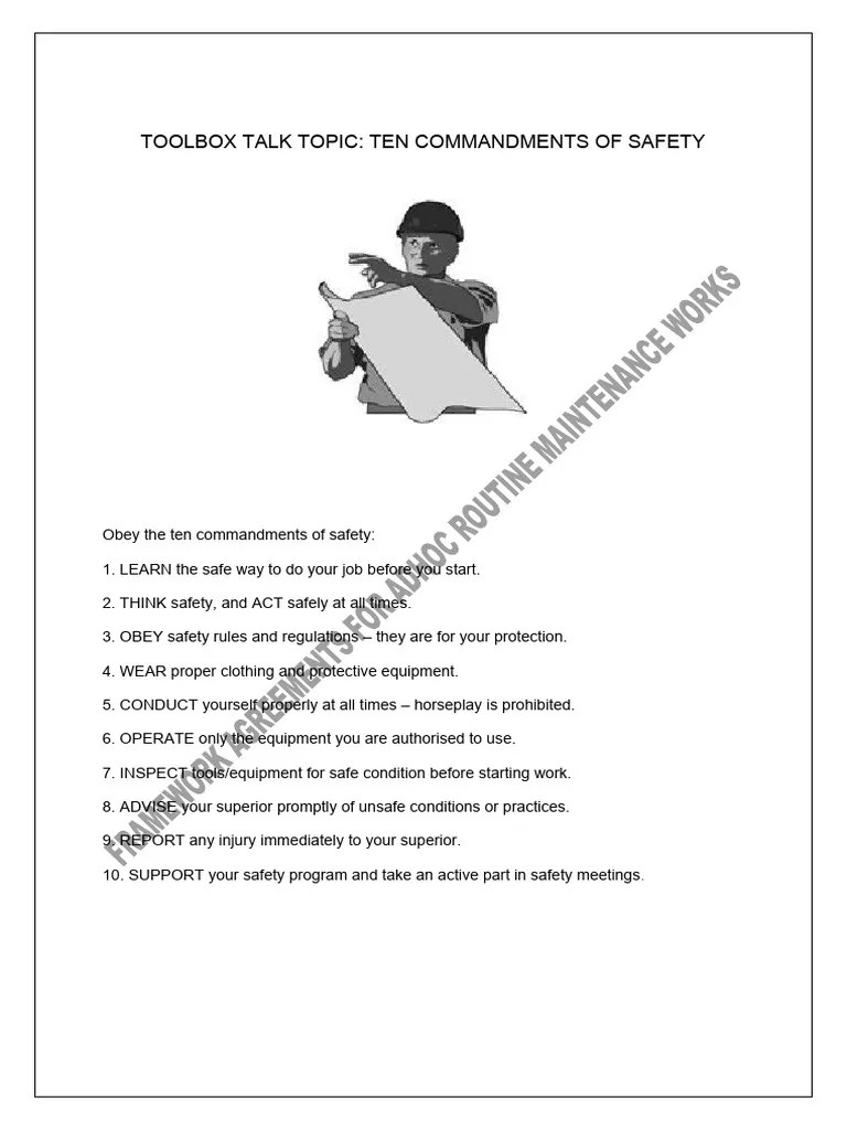 Ten Commandments Of Safety | PDF
