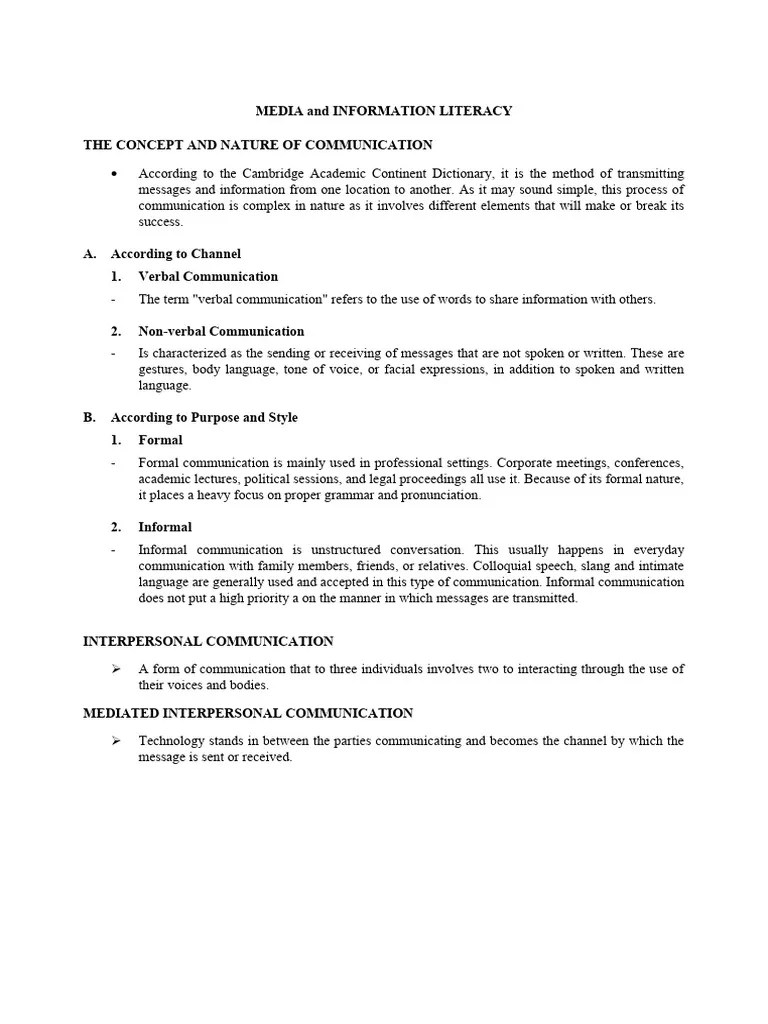Media And Information Literacy | PDF | Communication | Mass Media
