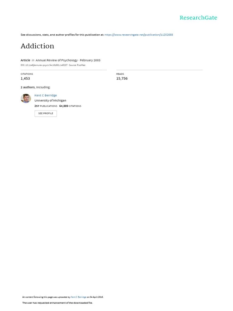 Addiction | PDF | Reward System | Relapse