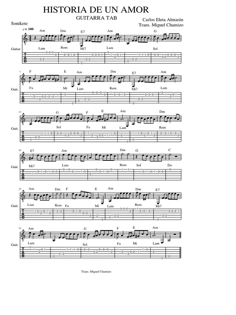 Historia De Un Amor Guitar | PDF