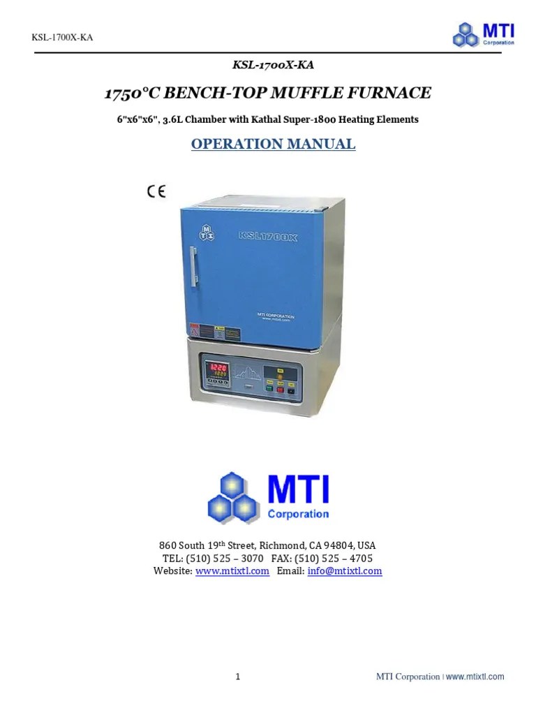 Muffle Furnace | PDF | Power Supply | Thermocouple