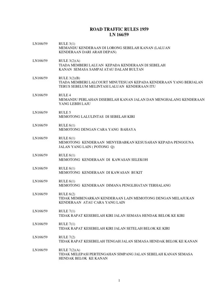 ROAD-TRAFFIC-RULES-1959 1 | PDF