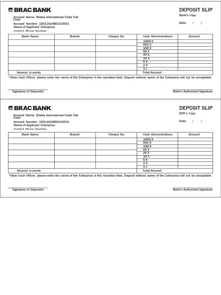 Deposit-Slip-Template-20 | PDF | Deposit Account | Banks