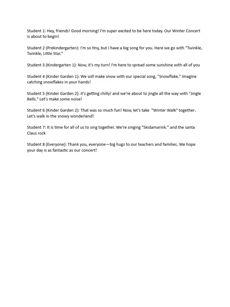 Kinder Garden Script | PDF