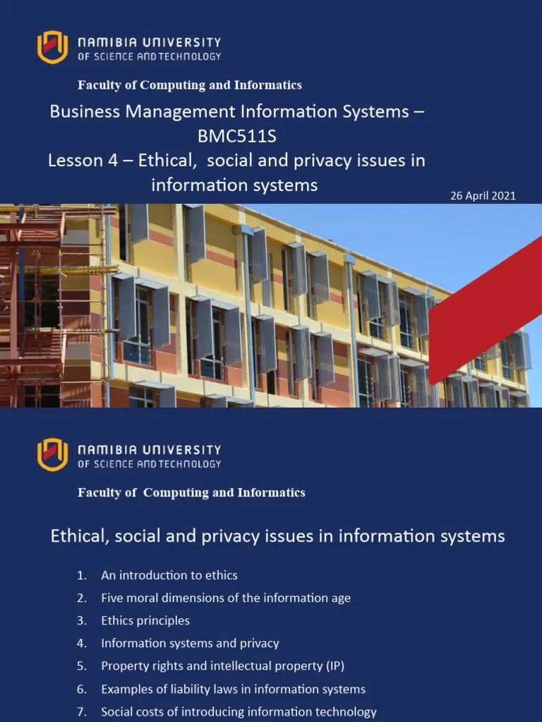 Lesson 4 - Part A Securing Information Systems, Ethical, Social And ...