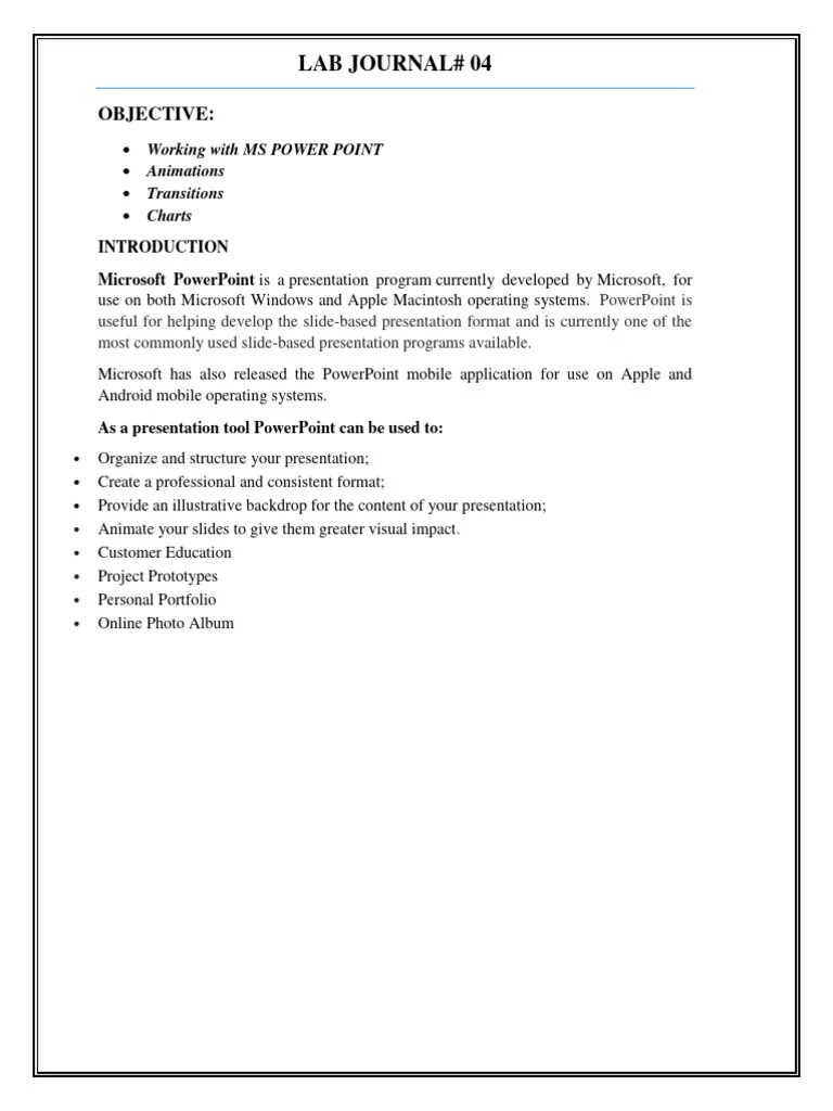 Journal 4 MS Power Point 08032024 121523pm | Download Free PDF ...