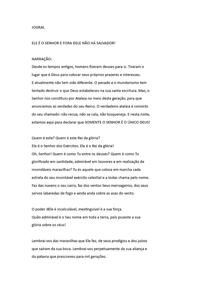 Jogral Ele É O Senhor | PDF
