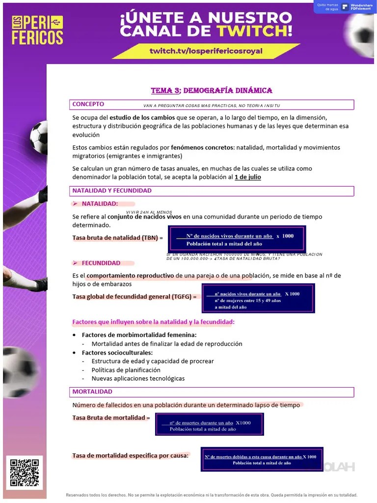Tema-3-Demografia-dinamica | PDF | Tasa De Mortalidad | Migración Humana