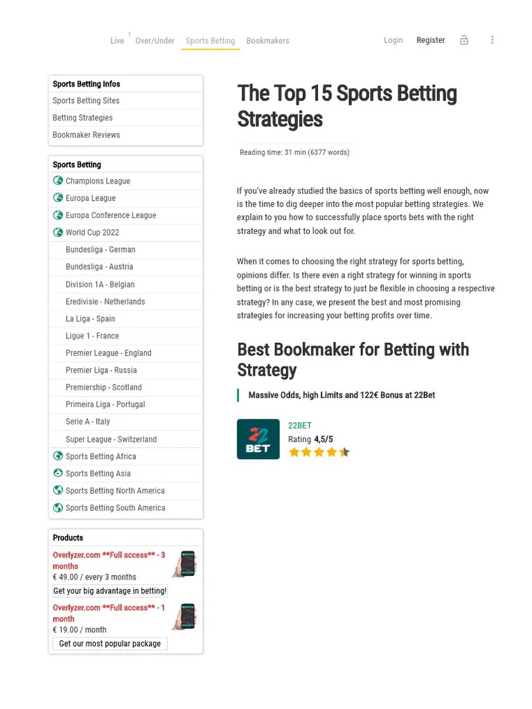 Betting With Strategy - Top 15 Sports Betting Strategies | Download ...
