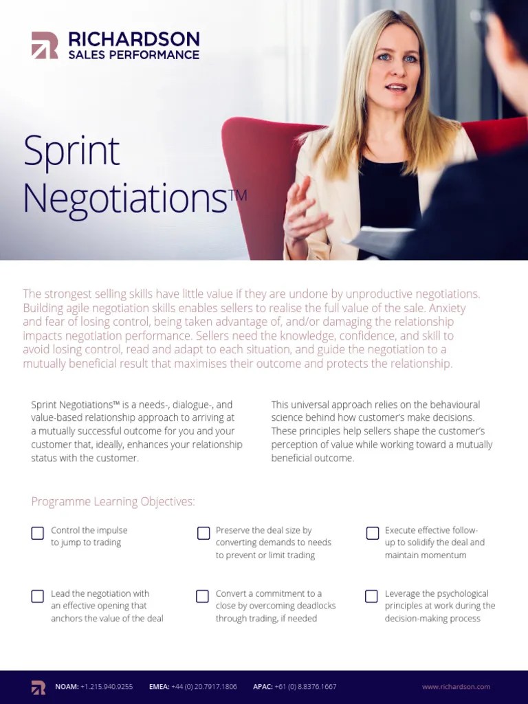 3-Slick - Sprint Negotiations - Global | PDF | Negotiation | Sales