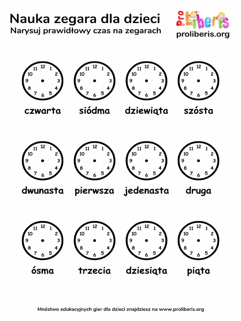 Nauka Zegara Dla Dzieci 4 | PDF