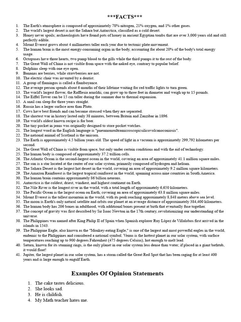 Fun FACTS | PDF | Earth | Solar System