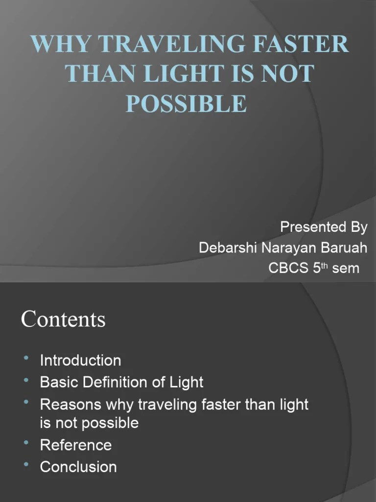 WHY WE CANT TRAVEL FASTER THAN LIGHT | PDF | Spacetime | Special Relativity