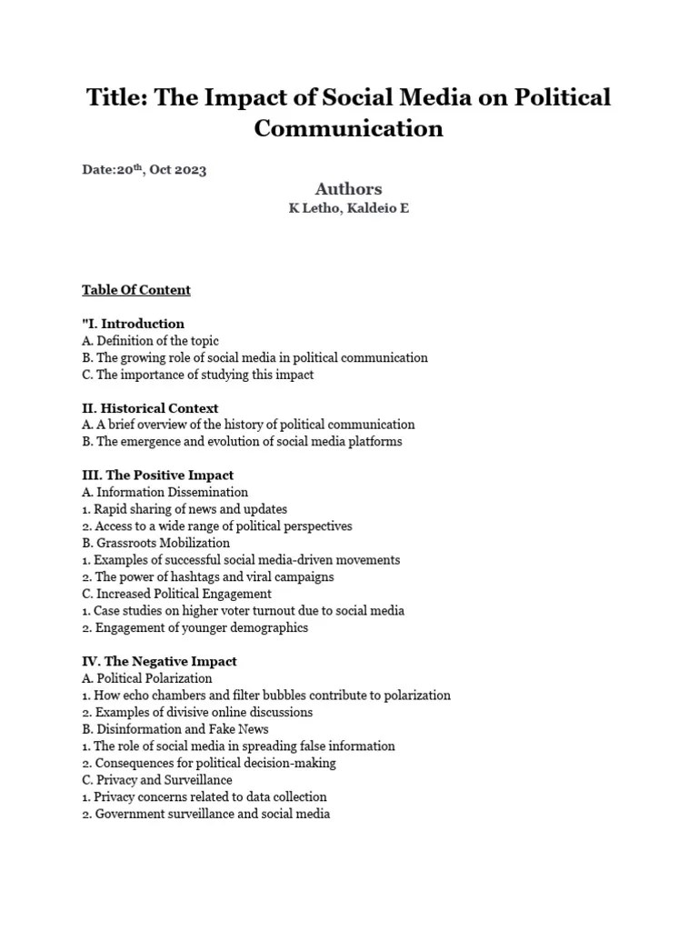 The Impact Of Social Media On Political Communication | PDF | Social ...