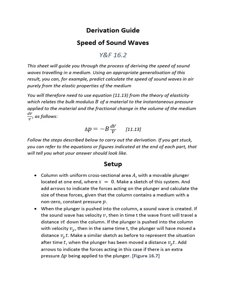 Speed Of Sound Waves | PDF | Waves | Sound