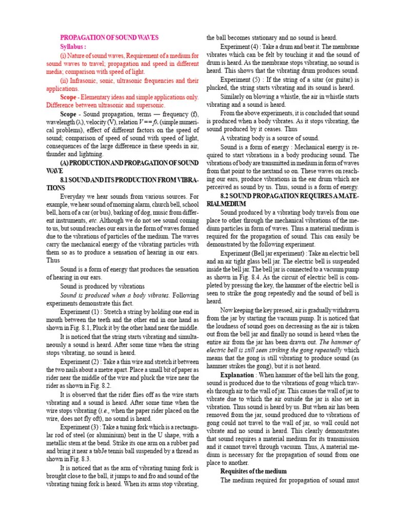 Physics 9th ICSE Part 1 | Download Free PDF | Sound | Waves
