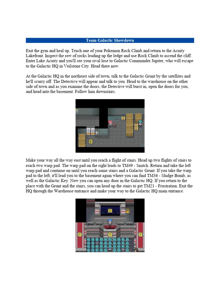 POKEMON PLATINUM WALKTHROUGH Part 8 | PDF