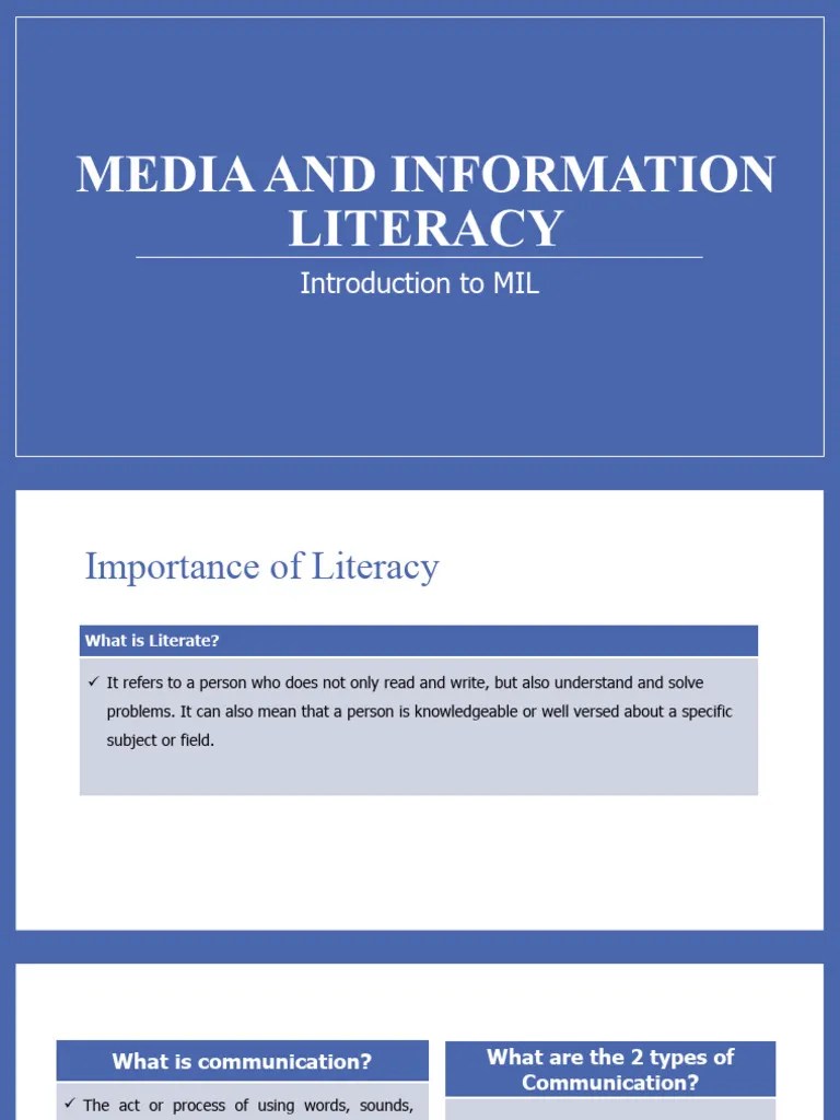 Media And Information Literacy - (Intro To MIL-Module 1) | PDF ...