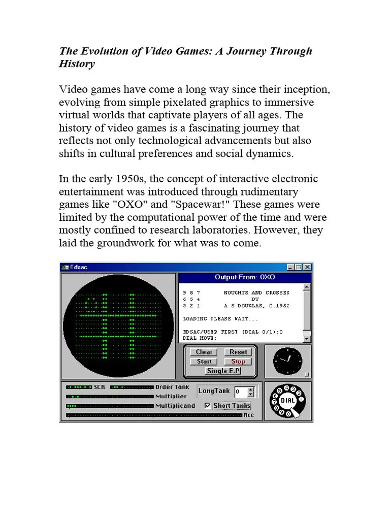 The Evolution Of Video Games | PDF | Video Games | Augmented Reality