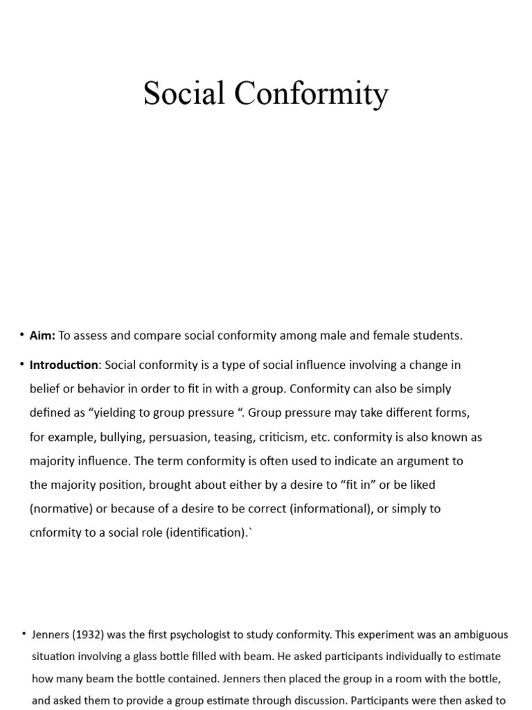 Social Conformity | PDF | Conformity | Psychology