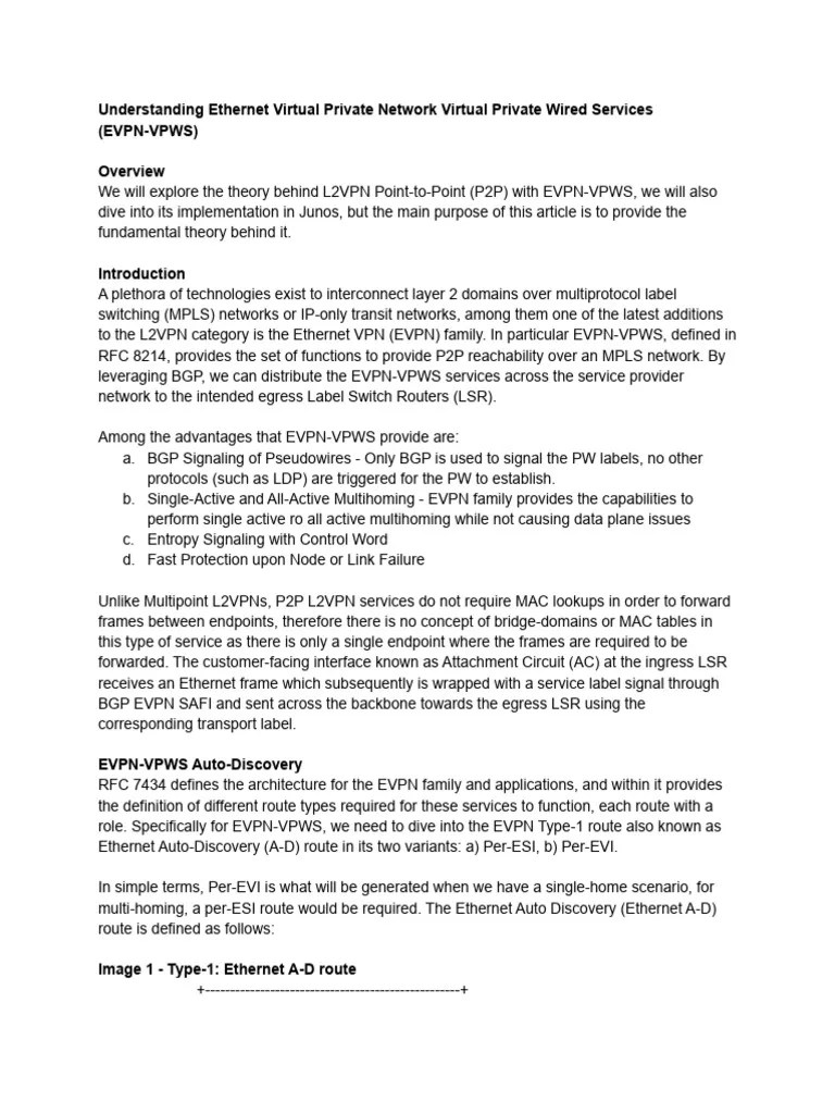 Understanding EVPN-VPWS | PDF
