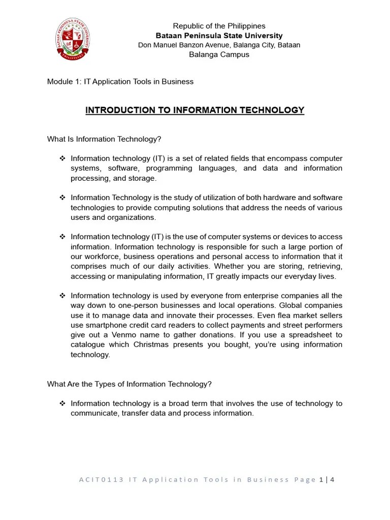 Introduction To Information Technology | PDF