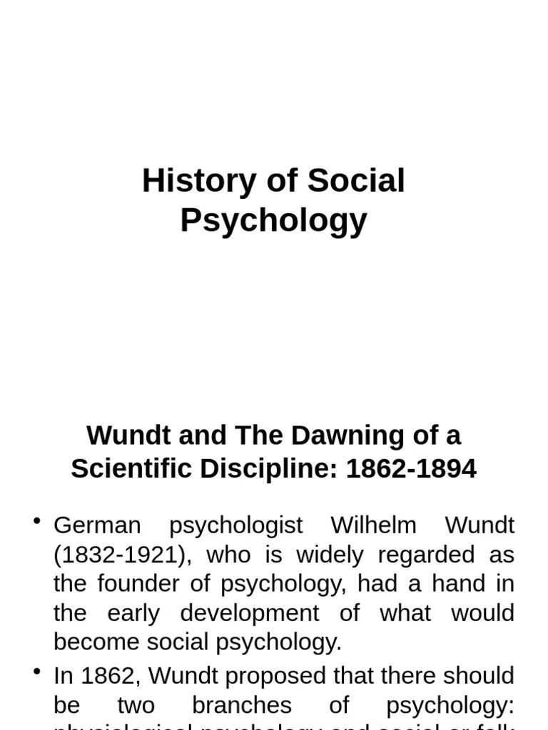History Of Social Psychology | PDF | Psychology | Self Concept