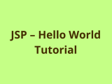 Jsp Hello World Tutorial