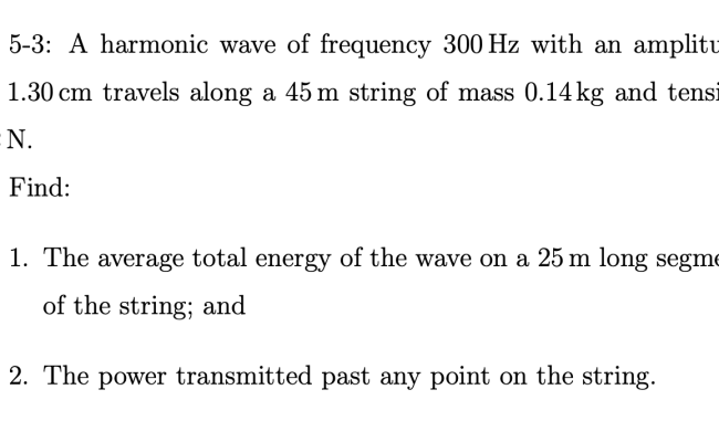 Solved 5-3: A Harmonic Wave Of Frequency 300 Hz With An | Chegg.com