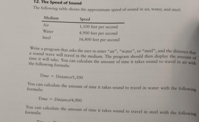 Solved 12. The Speed Of Sound The Following Table Shows The | Chegg.com