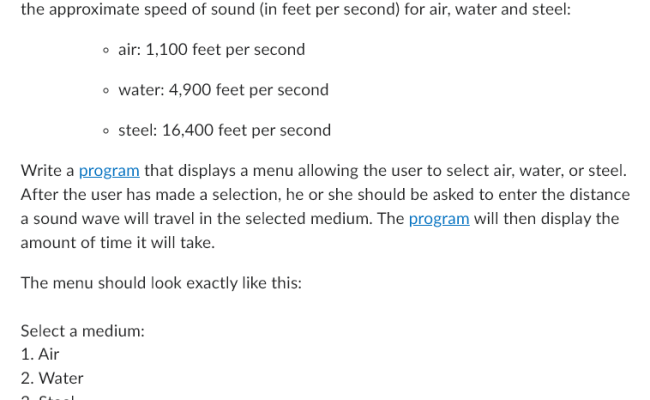 Solved The Speed Of Sound The Speed Of Sound Depends On The | Chegg.com