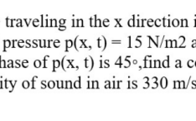 Solved 3) A 1 KHz Sound Wave Traveling In The X Direction In | Chegg.com