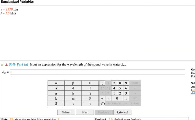 Solved (10\%) Problem 4: Sound Travels At A Speed Of V=1570 | Chegg.com