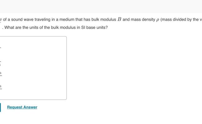Solved Part A The Speed V Of A Sound Wave Traveling In A | Chegg.com