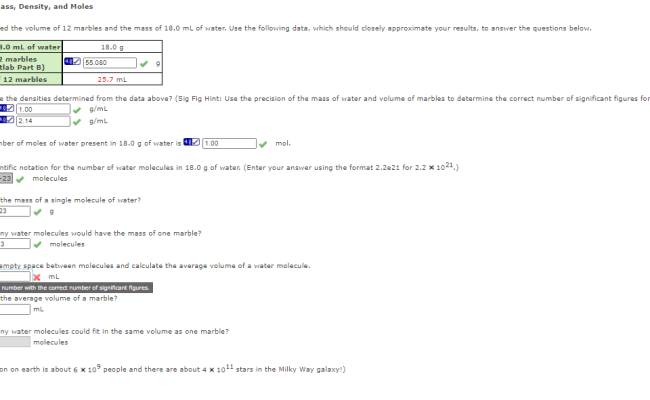 Solved Part C: Volume, Mass, Density, And Moles In Lab You | Chegg.com