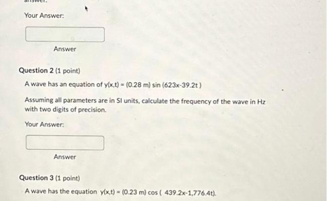 Solved Question 1 (1 Point) A Sound Wave Has A Wavelength Of | Chegg.com