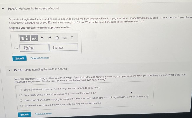 Solved Part A - ﻿Variation In The Speed Of SoundSound Is A | Chegg.com