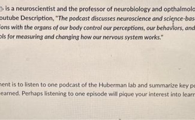 Solved Dr. Andrew Huberman H Is A Neuroscientist And The | Chegg.com
