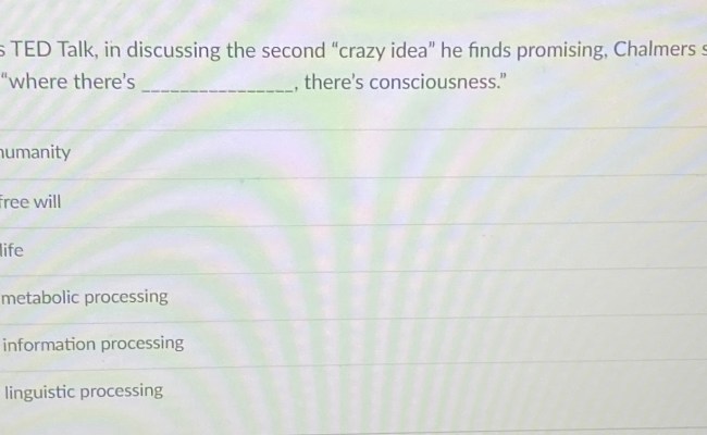 Solved In His TED Talk, In Discussing The Second 