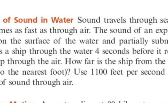 Solved Speed Of Sound In Water Sound Travels Through | Chegg.com