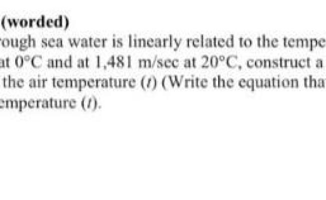 Solved 5) Linear Regression (worded) The Speed Of Sound | Chegg.com