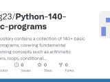 Github Devg23 Python 140 Basic Programs This Repository Contains A