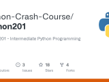 Github Python Crash Course Python201 Python 201 Intermediate