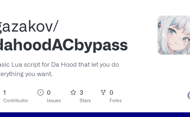 DahoodACbypass/script.lua At Main · Gazakov/dahoodACbypass · GitHub