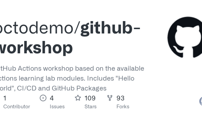 GitHub - Octodemo/github-workshop: GitHub Actions Workshop Based On The ...