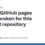 GitHub Pages Link Is Broken For This Dataset Repository · Issue #4600 ...