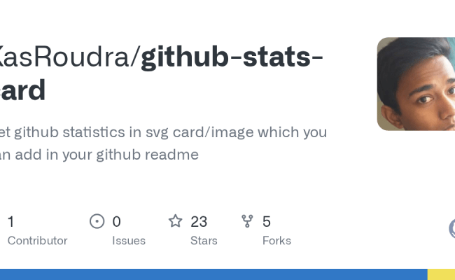 GitHub - KasRoudra/github-stats-card: Get Github Statistics In Svg Card ...