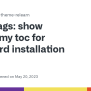 Tags: Show Taxonomy Toc For Standard Installation · Issue #533 ...